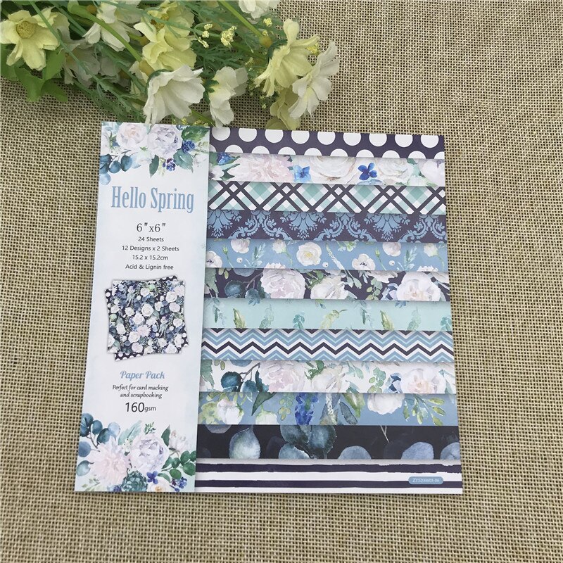 24 sheet 6"X6"Hello spring patterned pap... – Grandado