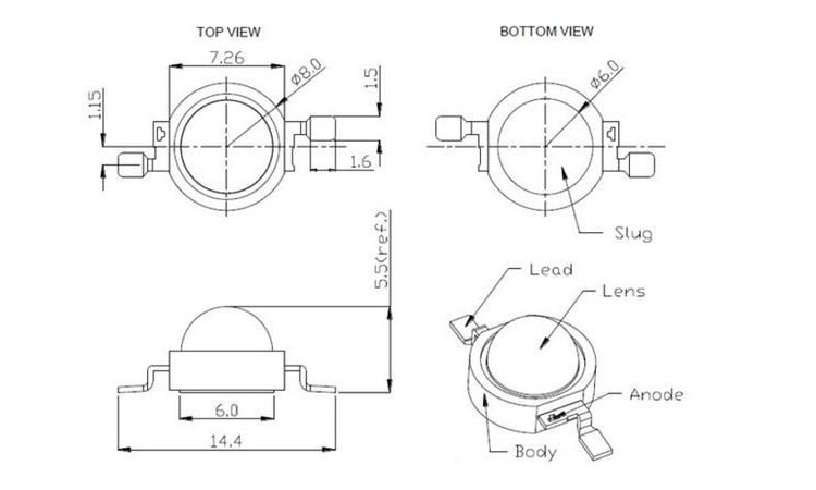 10pcs / lot Epistar High Power 1W / 3W led chips b... – Grandado