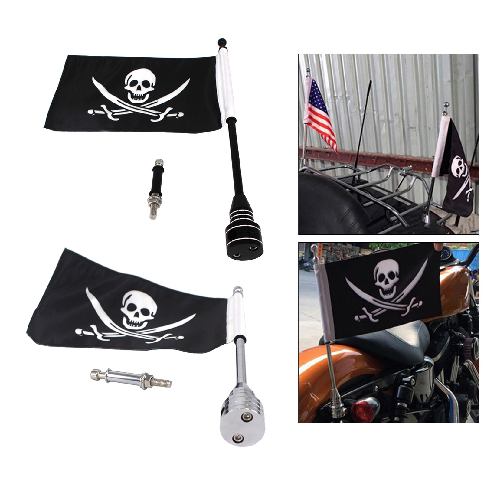 Motorcycle Flag Pole Universal Fit For Harley Pour... – Grandado