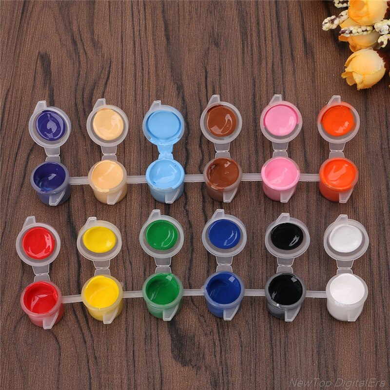 12 Colors 2 Paint Brushes Paints Set Oil Painting ... – Grandado