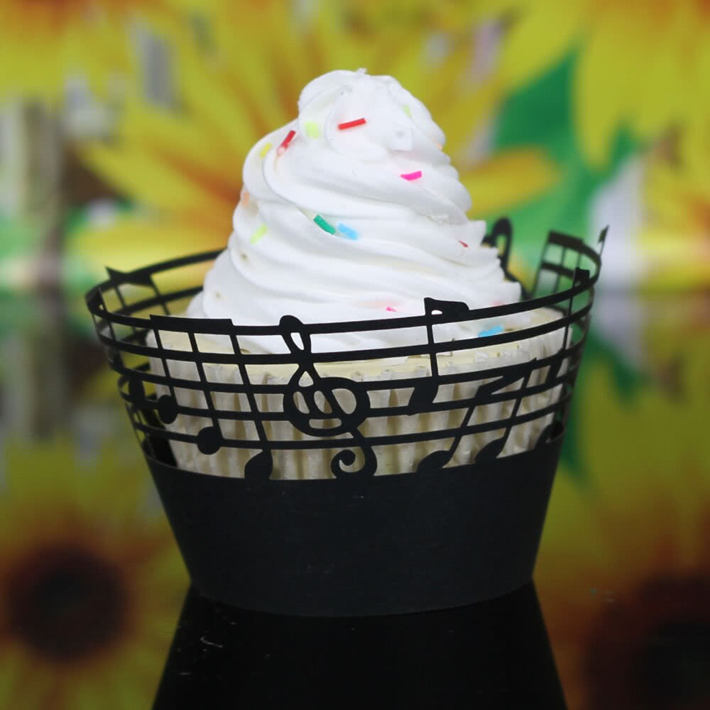 Cupcake Wrapper Music Notes Muffin Cups Wedding Bi... – Grandado