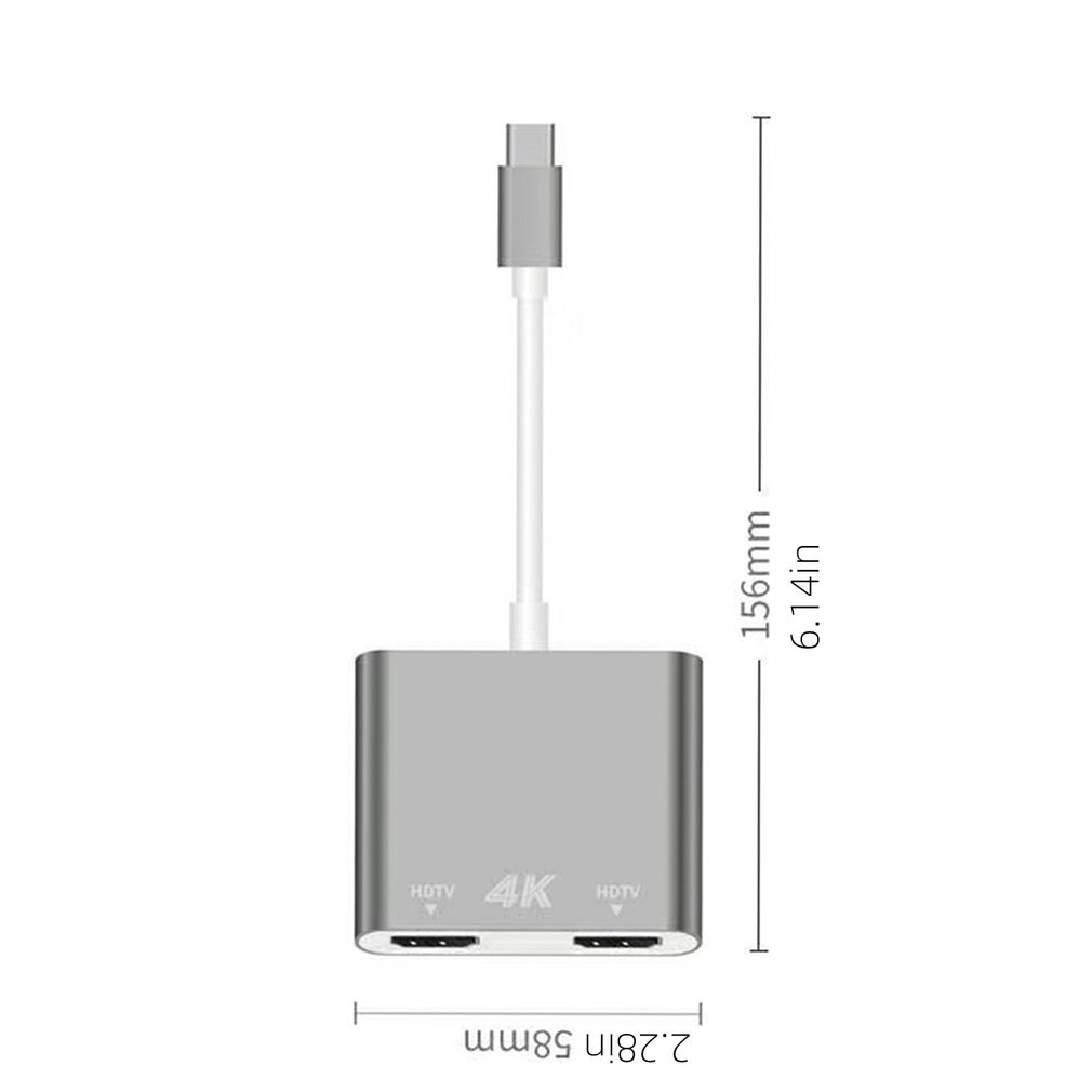 Adapter USB C to HDMI dual 4K @60hz practical conv... – Grandado