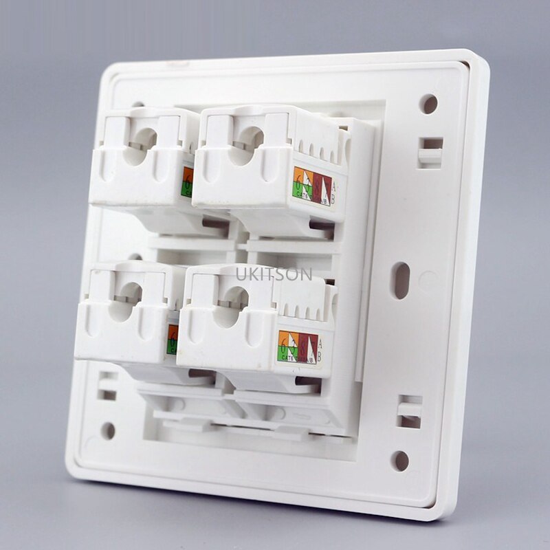 4 Connectors Super Cat.6 RJ45 Muur Plaat T568A/B C... – Vicedeal
