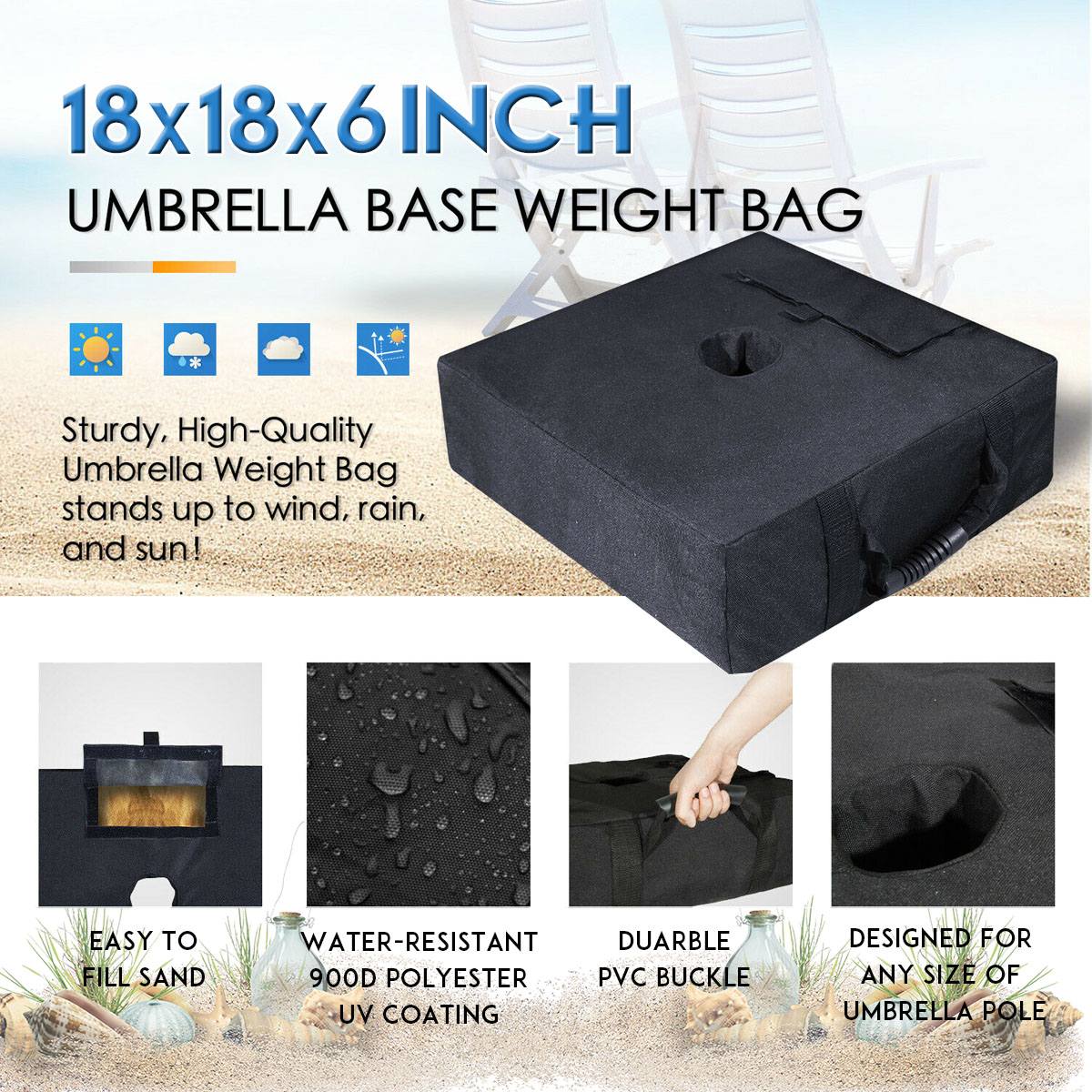 Outdoor Patio Umbrella Base Weight Bag Weatherproo... – Grandado