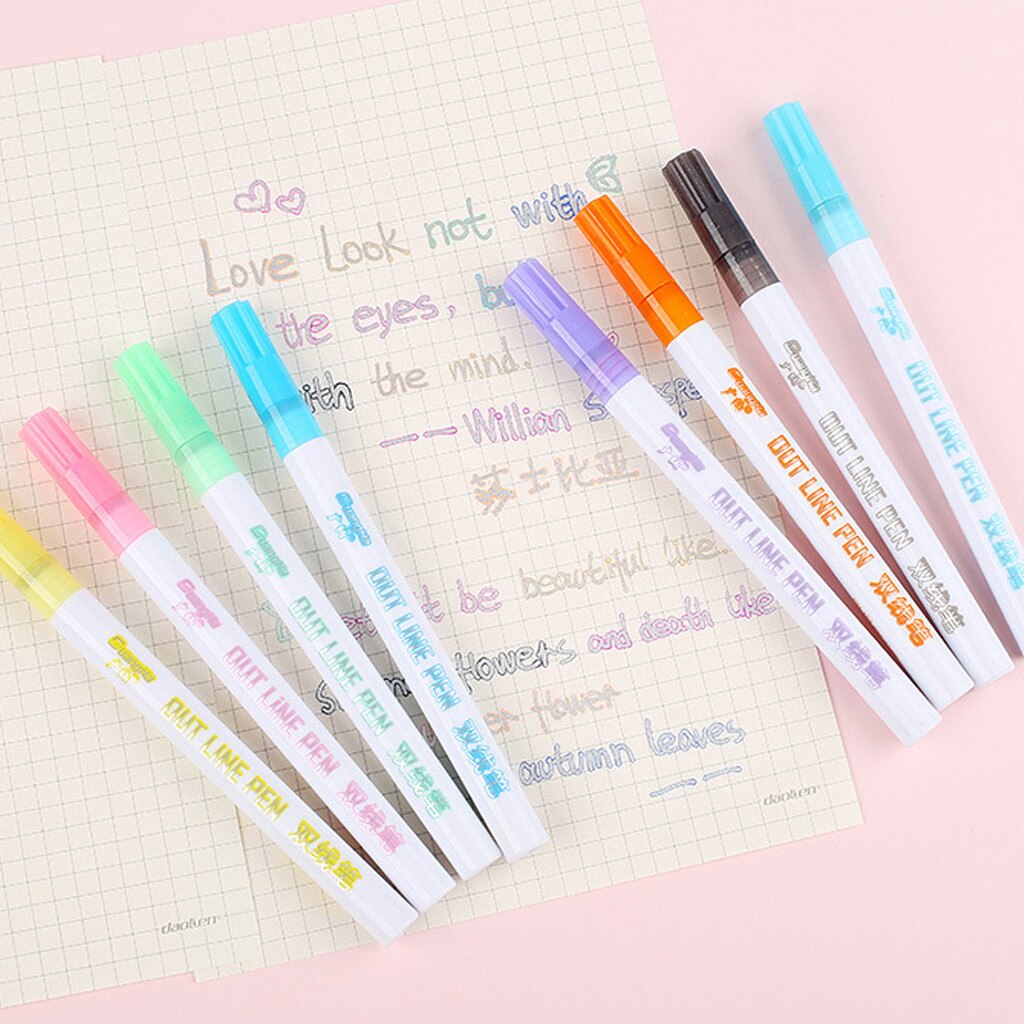 Card Writing Drawing Double Lines Outline Pen Out ... – Grandado