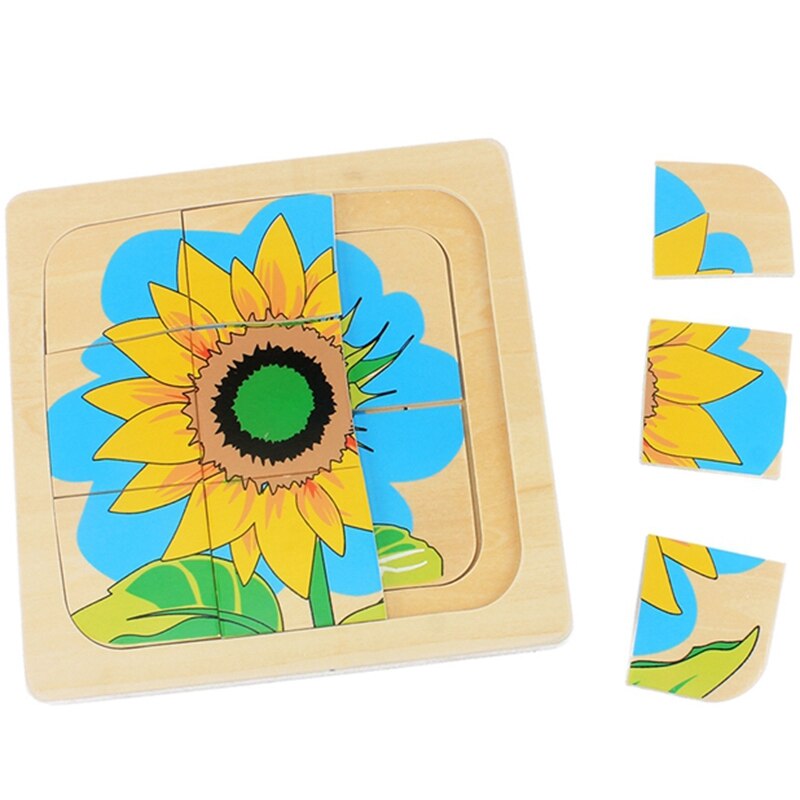 Children'S Multi-Layer Puzzle Wooden Toy Sunflower... – Grandado