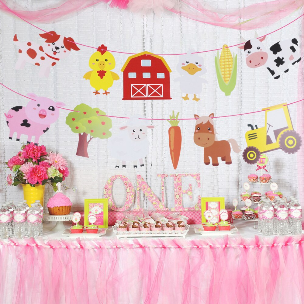 Farm Theme Party Banner Animal Molding Cartoon Bun... – Vicedeal