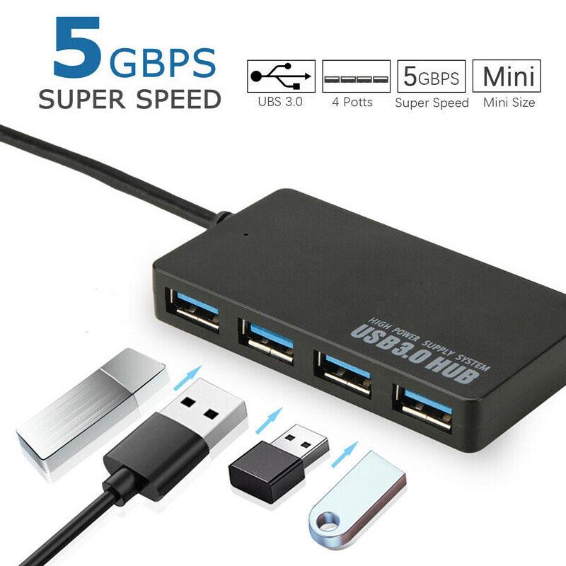 Ultra Slim USB 3.0 4 Port Multi Data Hub Expansion... – Grandado