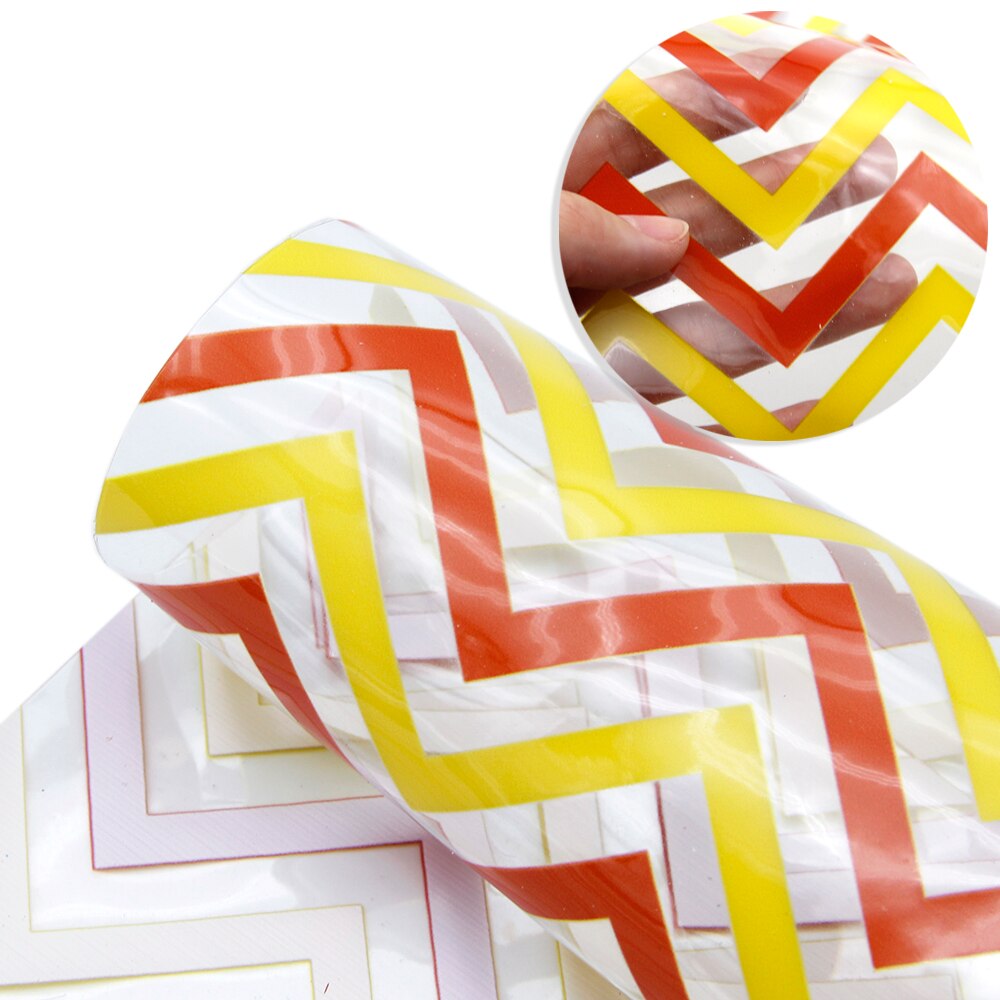 20*34cm Stripe Chevron Patterns Transparent Faux L... – Vicedeal