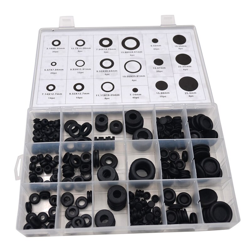 250Pcs Rubber Grommet Firewall Hole Plug Set Elect... – Vicedeal