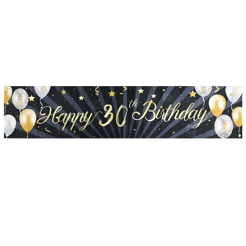 Golden Letter Happy 30 40 50 60 Birthday Bunting G... – Grandado