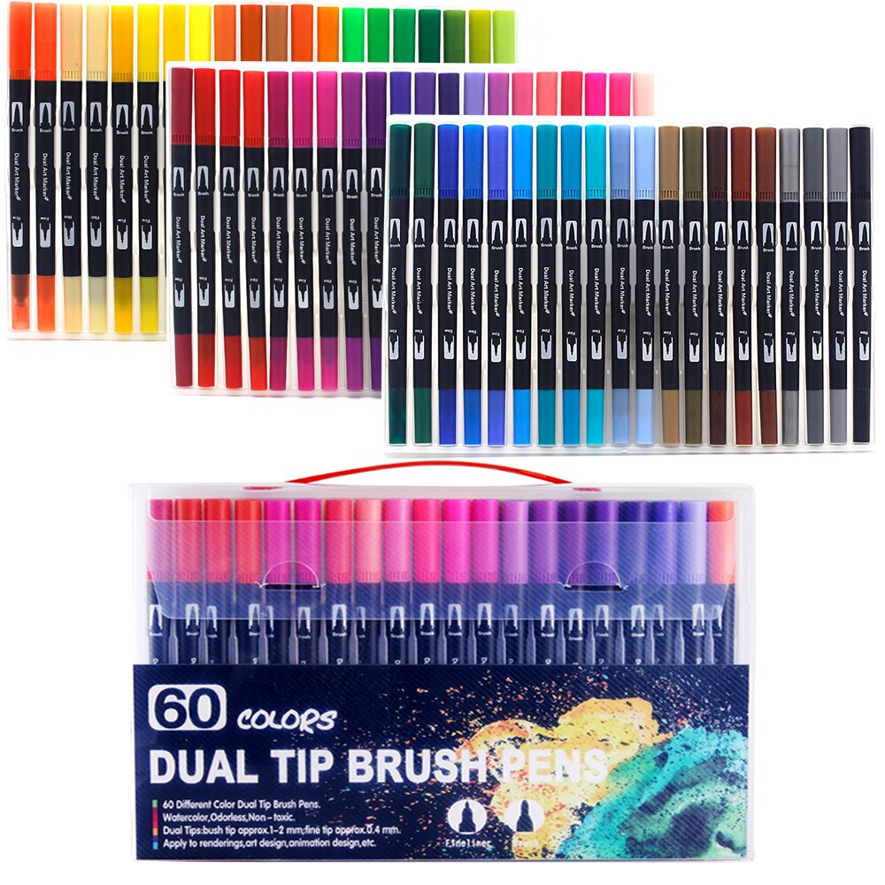 Markers Set 36/48/72/120 Colors FineLiner Dual Tip... – Grandado