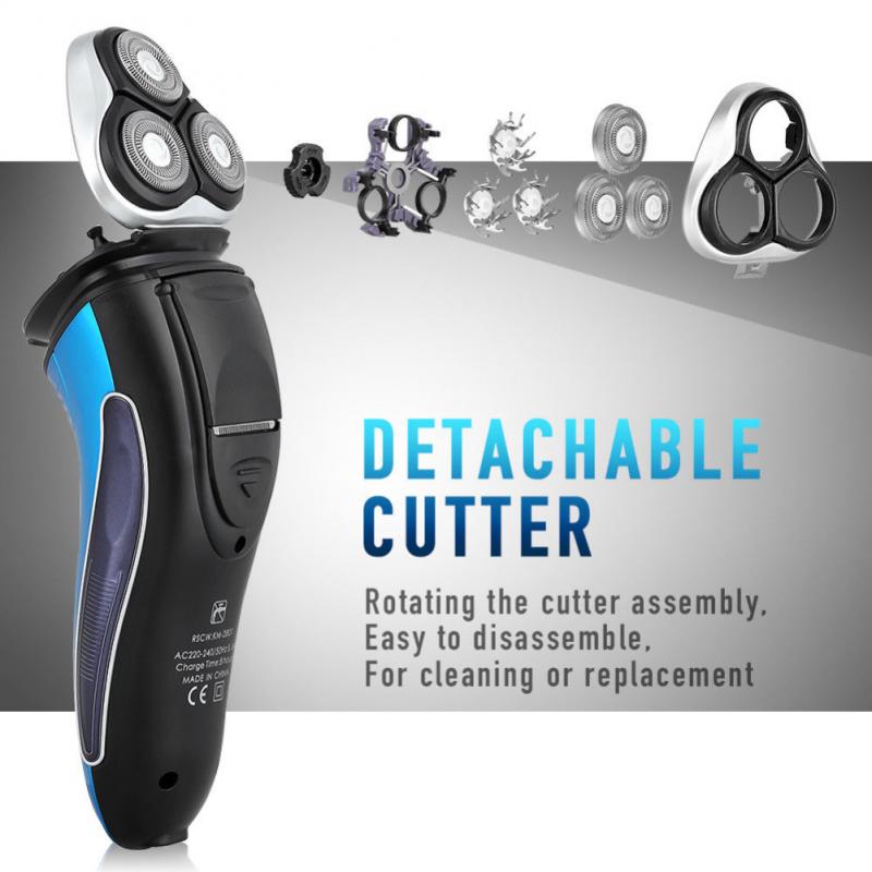 Mens Electric Rotary Shaver Rechargeable 3D Triple... – Vicedeal