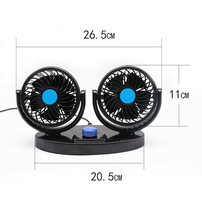 12V Electric Dual Head Car Cooling Oscillating Das... – Vicedeal