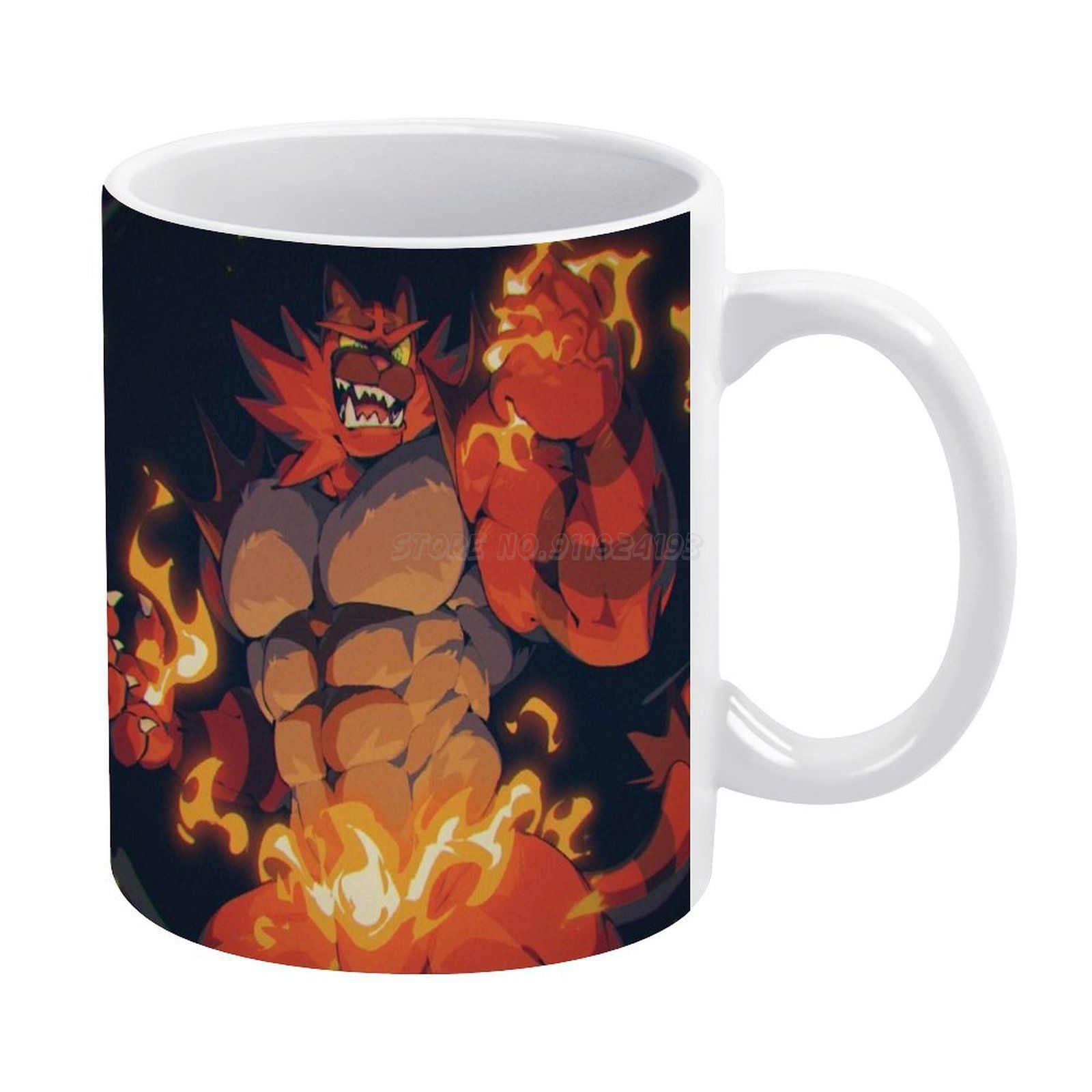 Incineroar White Mug Ceramic Mug Mug Anthro Claws ... – Grandado
