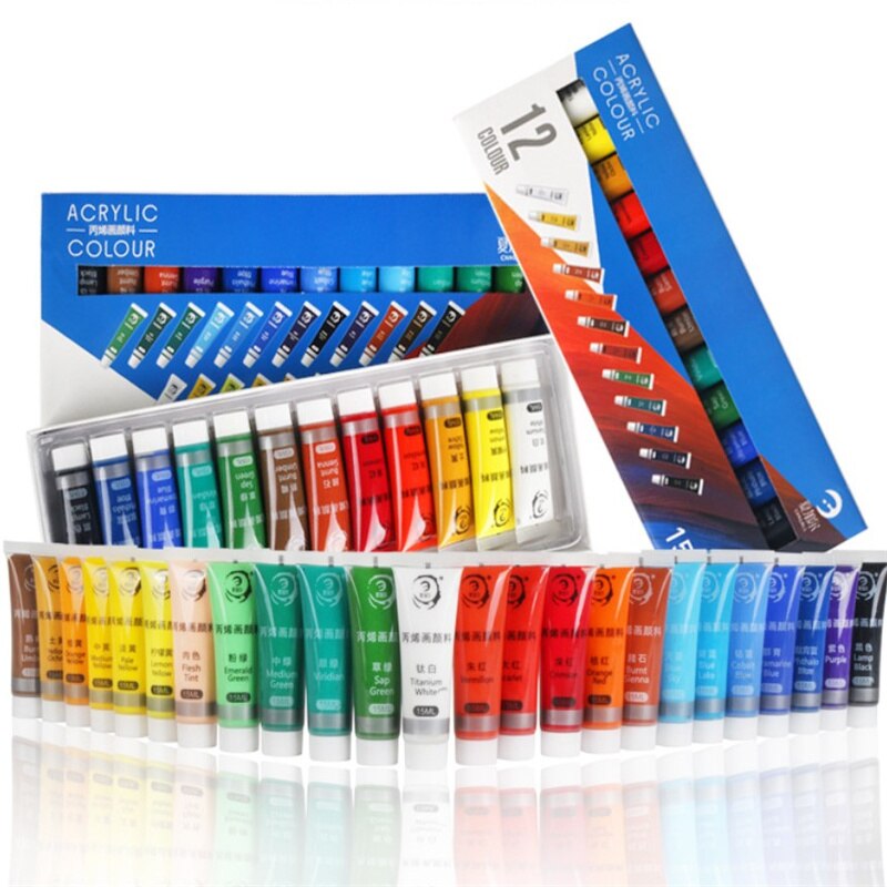 12/24 Colors 15ml Tubes Acrylic Paint Artist DIY P... – Grandado