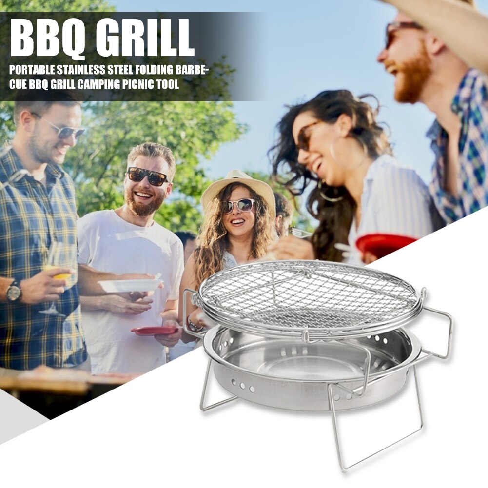 Portable Stainless Steel BBQ Grill Folding BBQ Gri... – Grandado