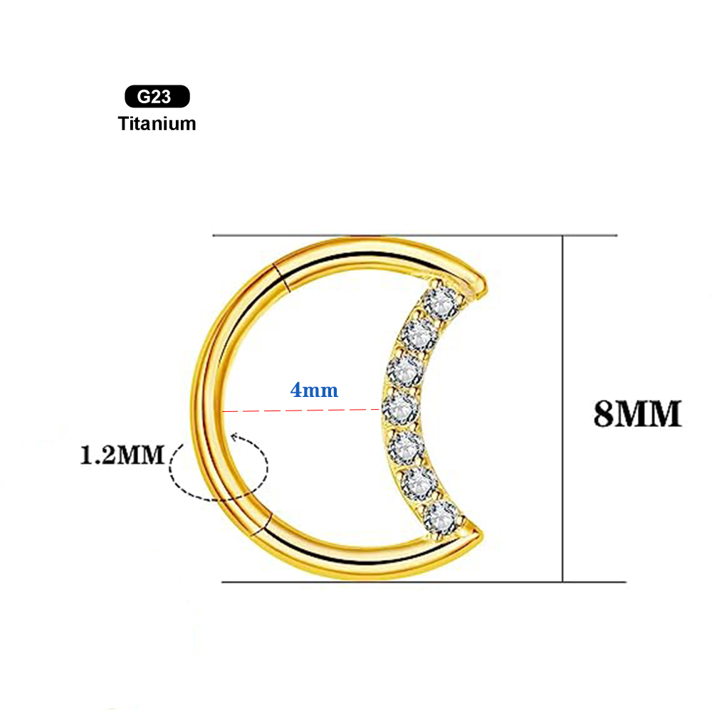 G23 Titanium Nose Rings Moon Daith Rook Piercing E... – Grandado