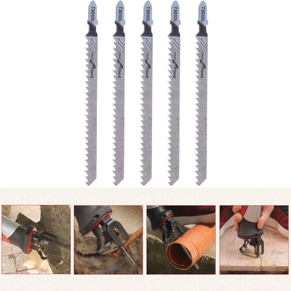 5 Pcs T301DL HCS T-Shank Jig Saw Blades Set 132mm ... – Vicedeal