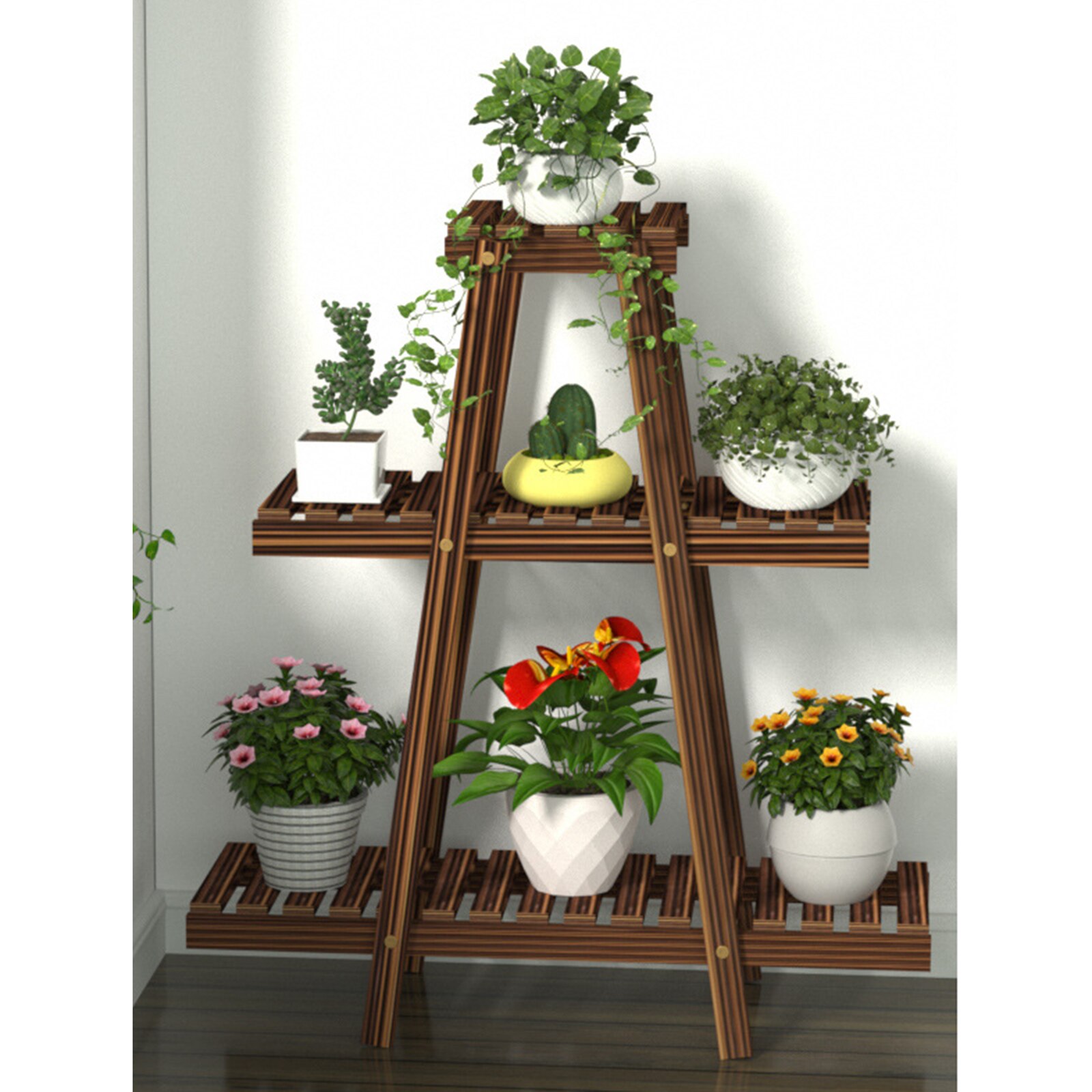 Vintage Wood Plant Stand Flower Pot Stand Indoor F... – Vicedeal