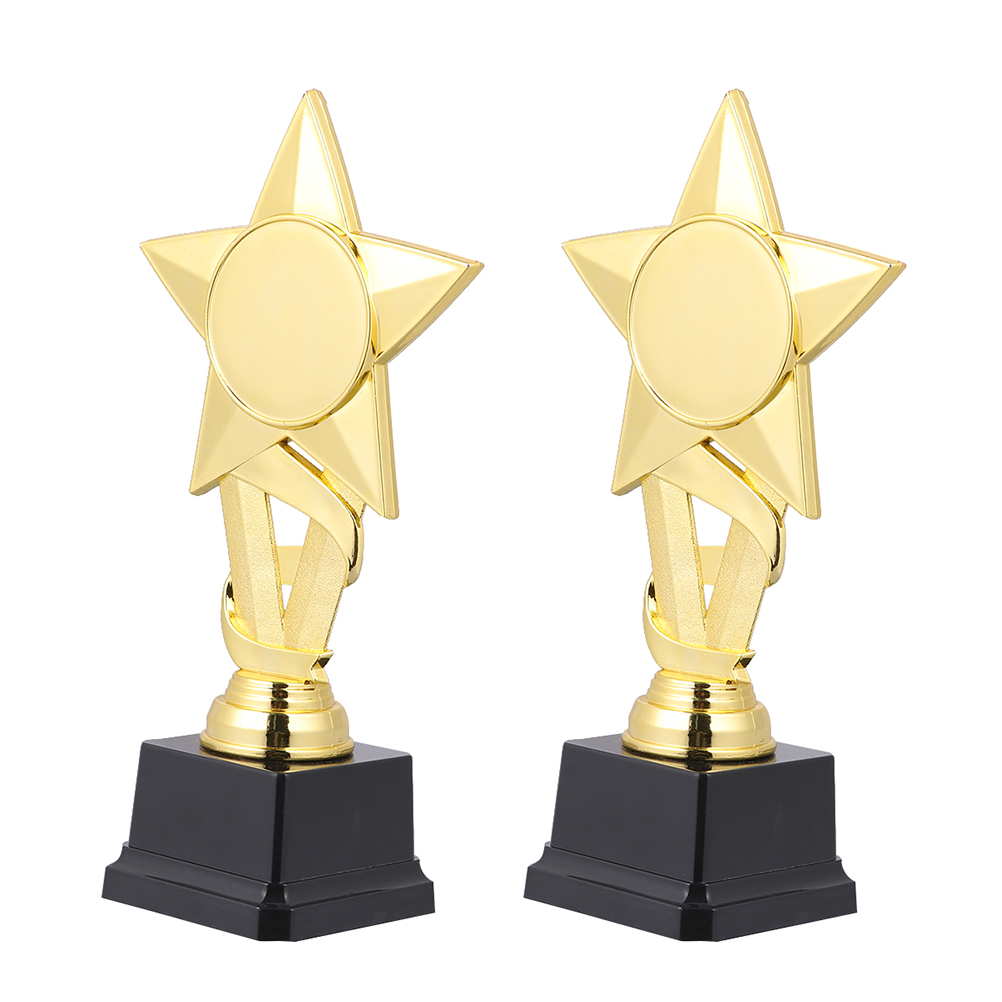 2Pcs Plastic Trophy Achievement Award Golden Decor... – Grandado
