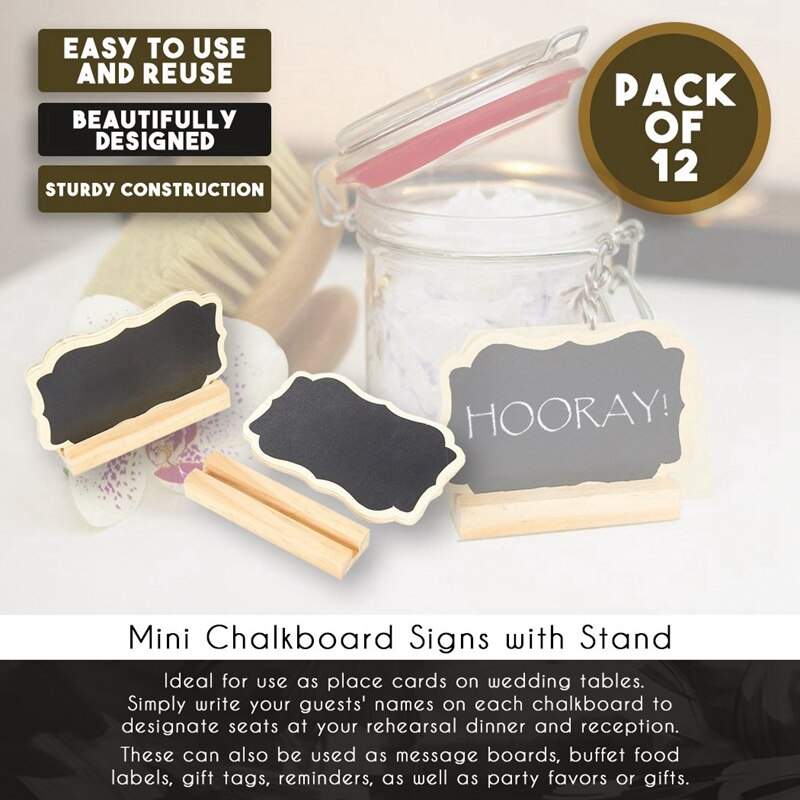 12 Mini Chalkboard Signs Stand-Chalkboard Place Ca... – Grandado