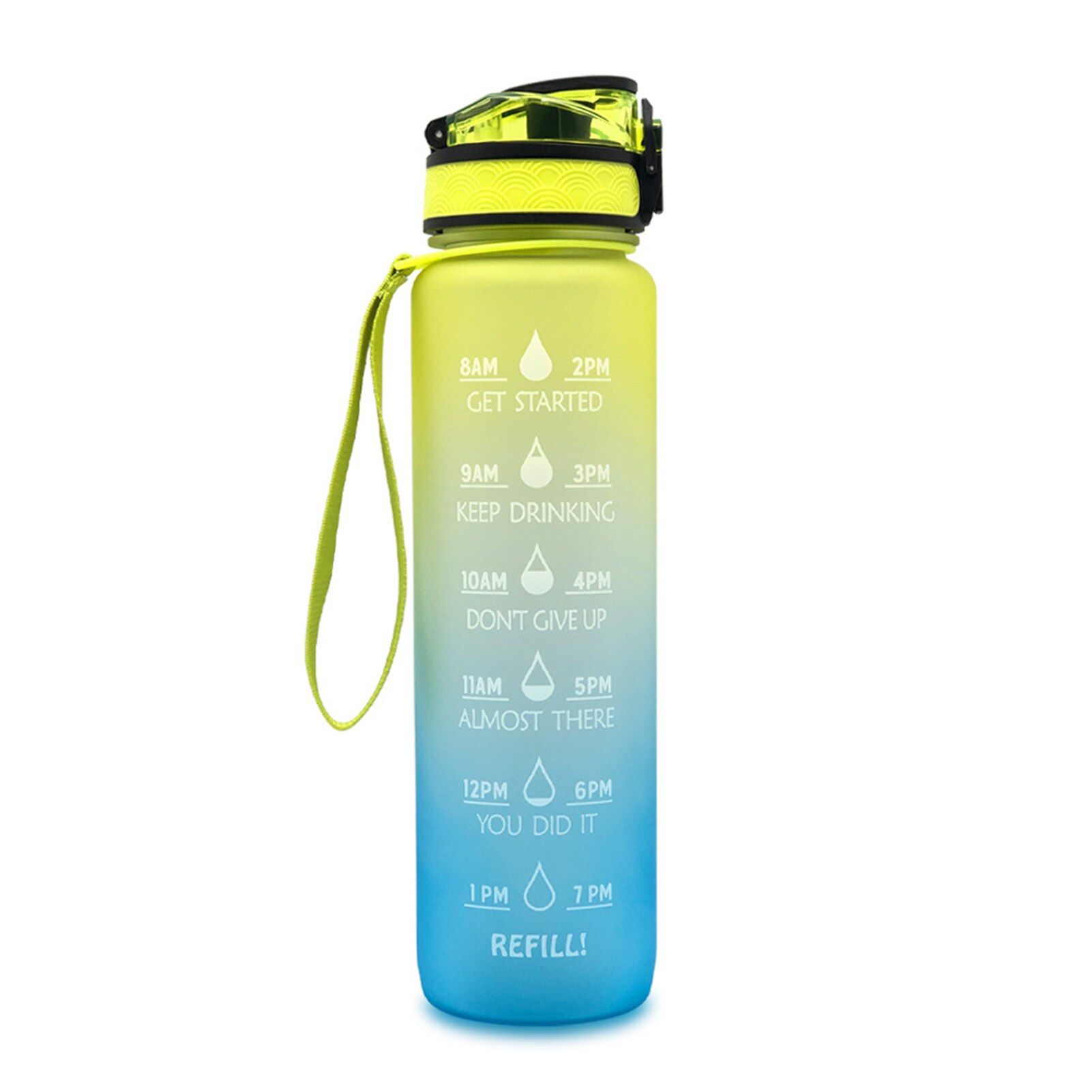 Light Motivational Water Bottle With Time Marker L... – Grandado