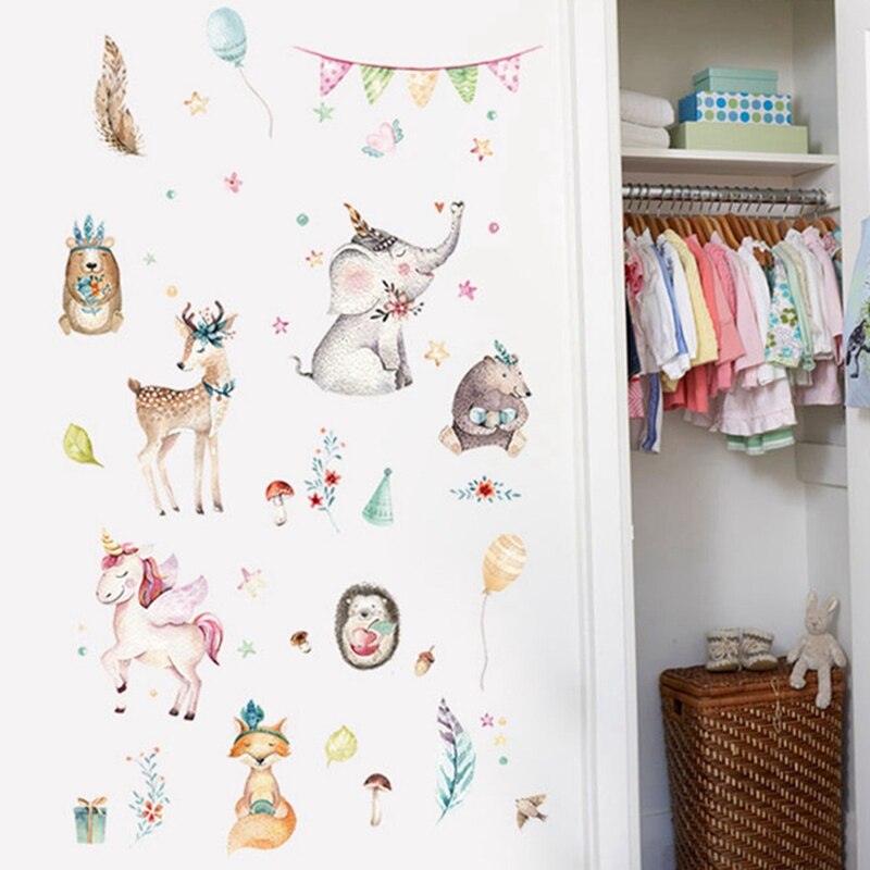 Cute Animal Unicorn Wall Sticker For Kids Rooms Ho... – Vicedeal