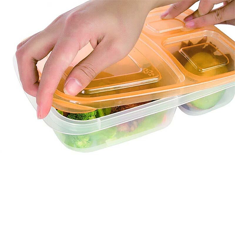 Plastic Food Fruit Picnic Storage Boxes 3-Compartm... – Grandado