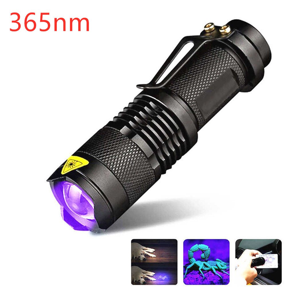 Linterna UV de 365/395 nm, luz ultravioleta LED co... – Grandado
