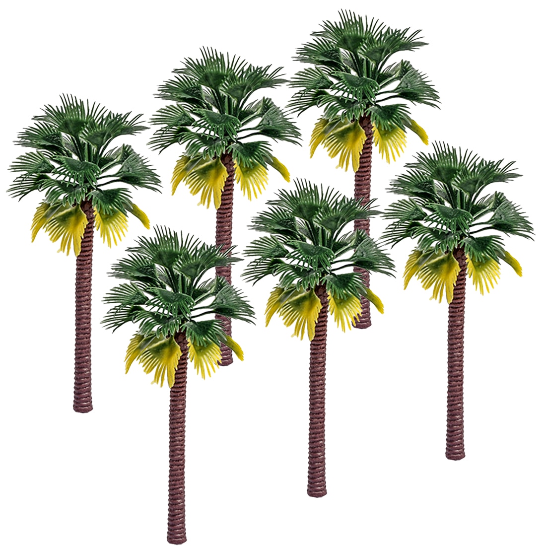 6 Pcs 12cm/15cm Plastic Coconut Palm Tree Train Ra... – Grandado