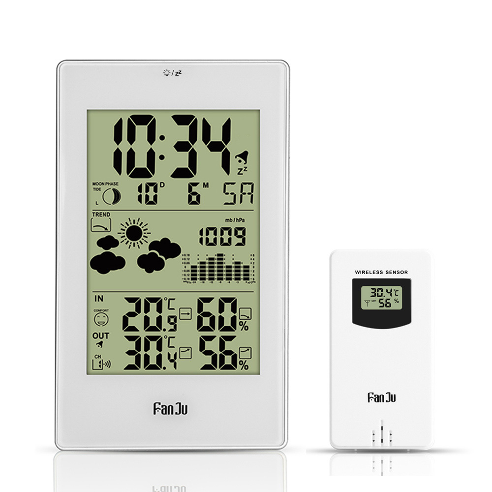 FanJu FJ3352 Weather Station Digital Wall Clock Th... – Vicedeal