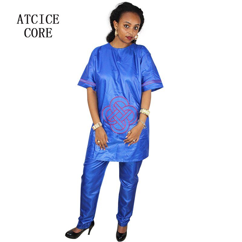 Afrikaanse bazin borduurjurken top met broek afrik... – Vicedeal
