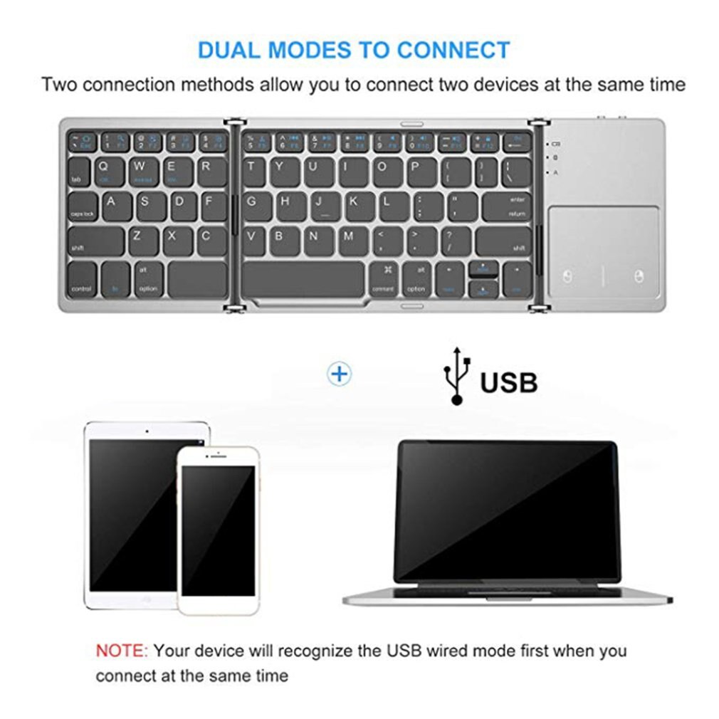 Mini Foldable Bluetooth Keyboard with Touchpad Poc... – Grandado