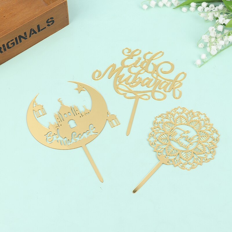 Eid Mubarak Cake Topper Islam Gold Birthday Weedin... – Grandado