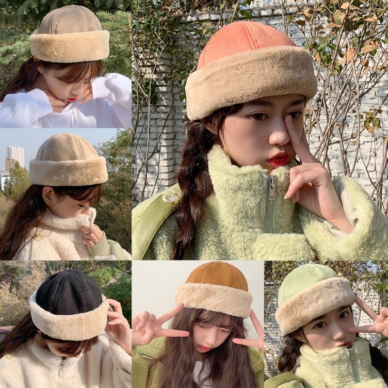 Winter Warm Suede Velvet Beanie Hip Hop Hat Solid ... – Grandado