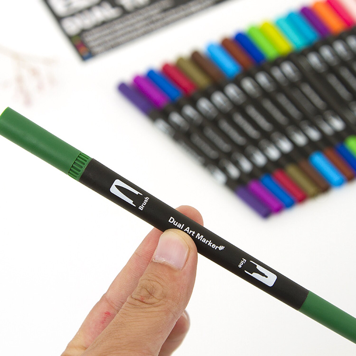 12 Colors Dual Tip Brush Pen Watercolor Drawing Pa... – Grandado