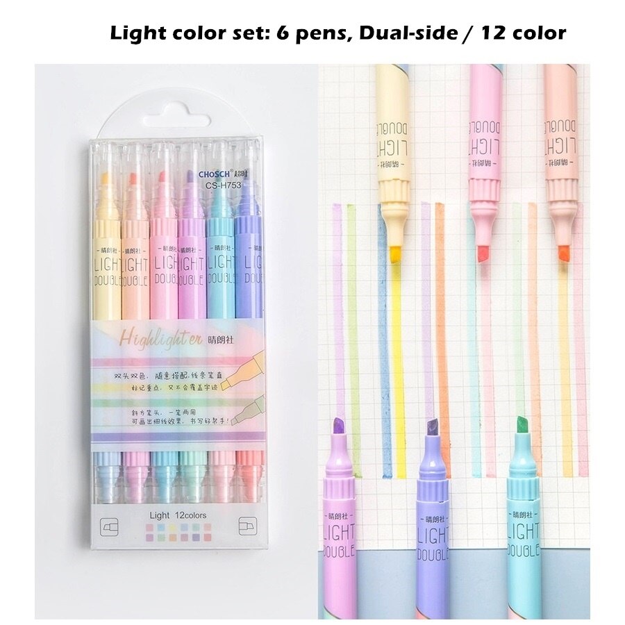 6 stücke Licht Highlighter Kugelschreiber Set 3mm ... – Vicedeal