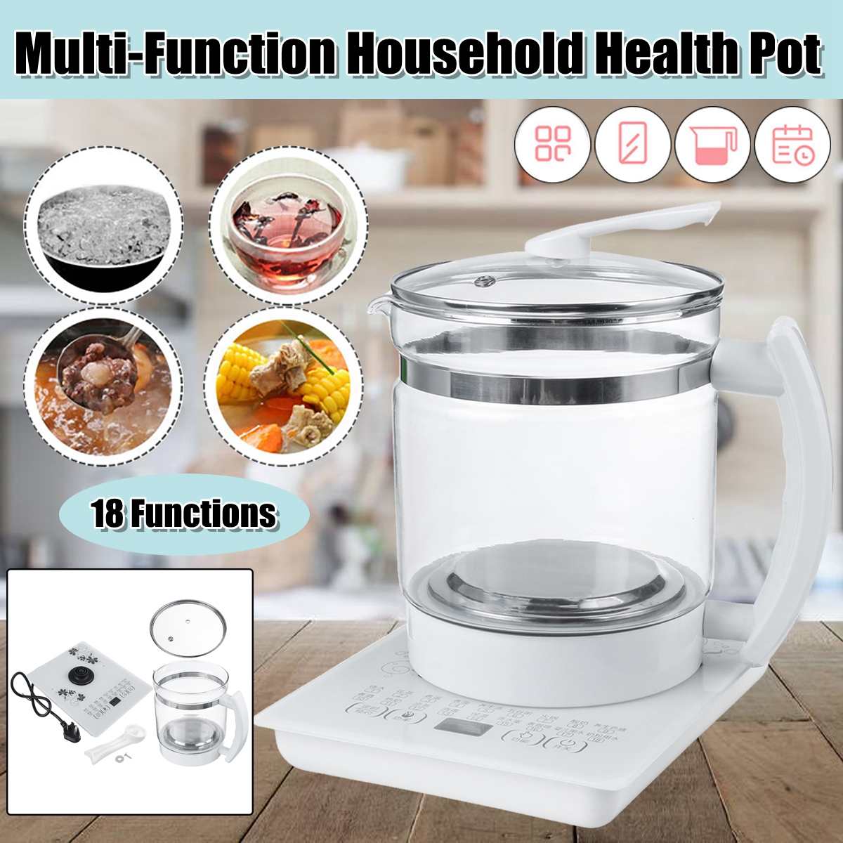 220V Multifunction Electric Kettle 1.8L Mini Glass... – Grandado