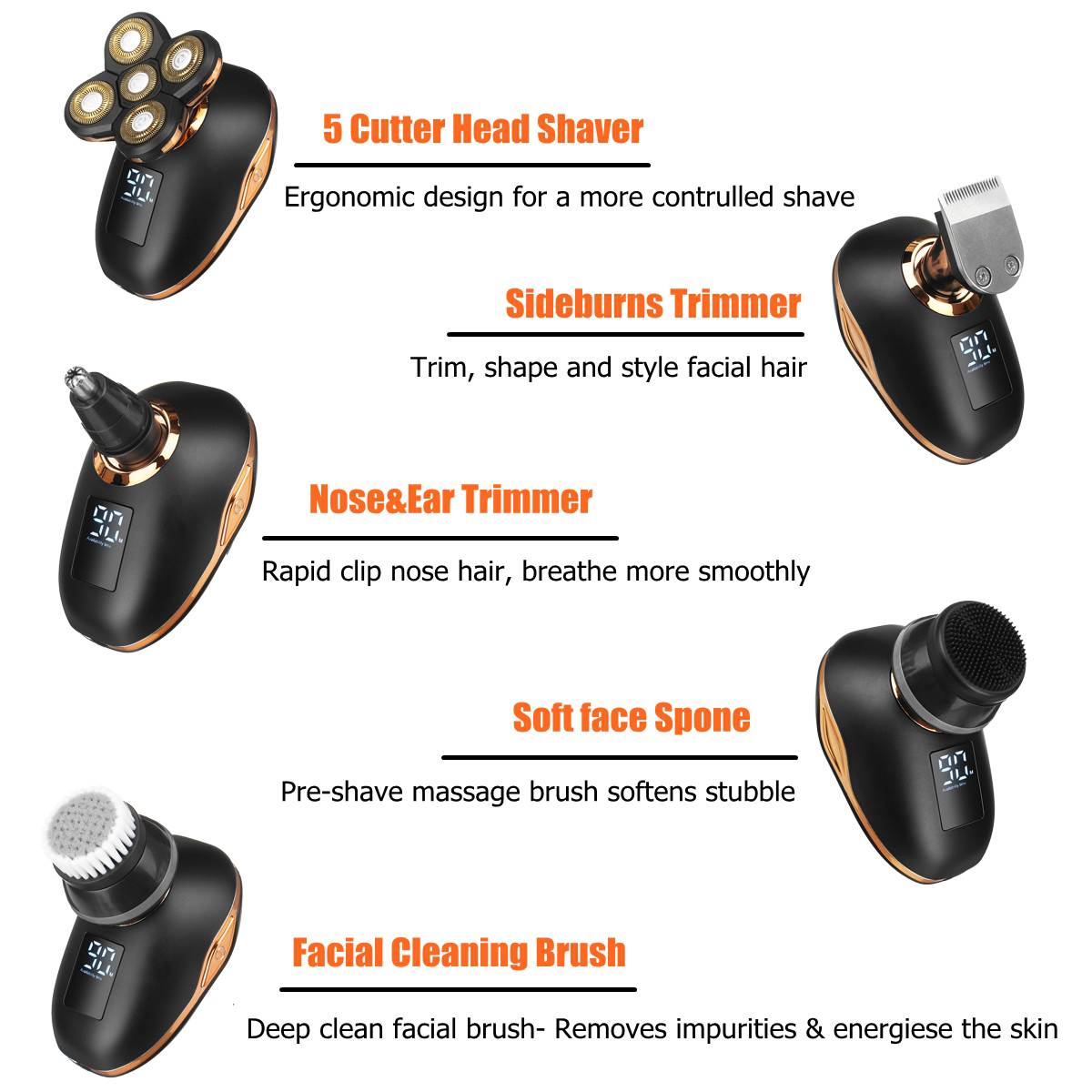 Electric for Men Bald Head Shaver 5 in 1 Electric ... – Grandado