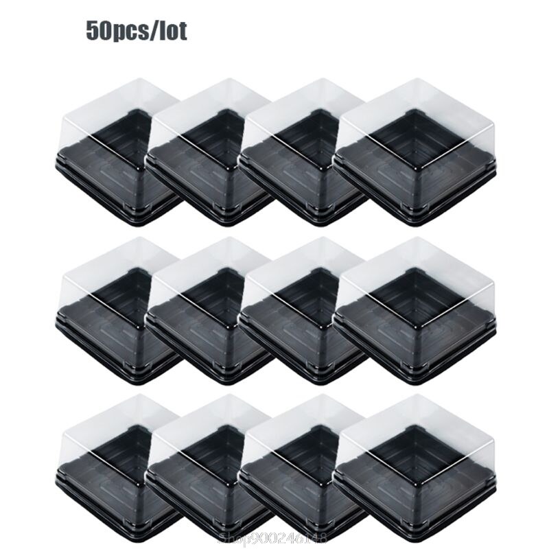 50 Pcs Mini Square Moon Cake Container Trays Packa... – Vicedeal
