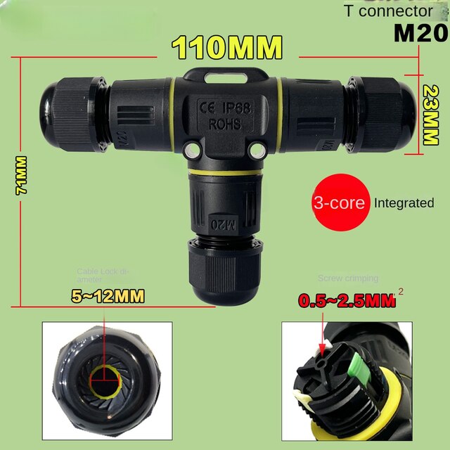 Conector impermeable IP68, tipo de montaje de cabl... – Grandado