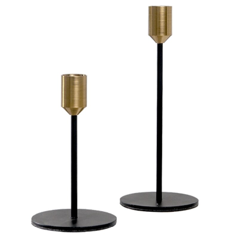2Pcs European Gold Candle Holders Metal Candlestic... – Grandado