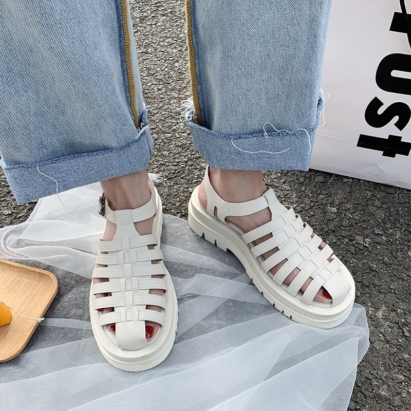 Women Sandals Gladiator Shoes Round Toe Platform F... – Grandado