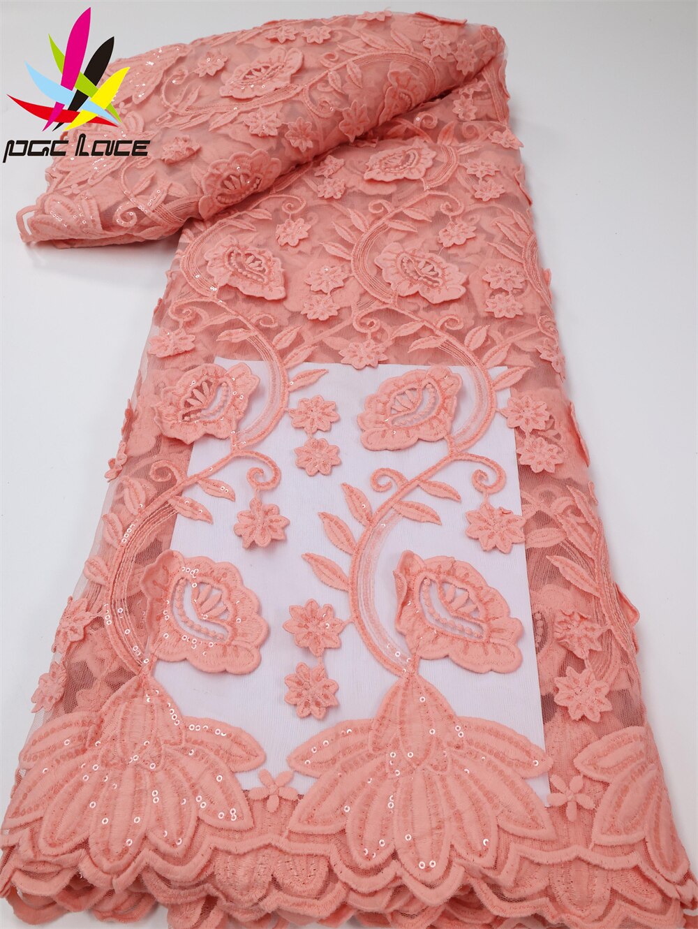 PGC Nigerian Milk Silk Sequence Lace Fabrics 2022 ... – Vicedeal