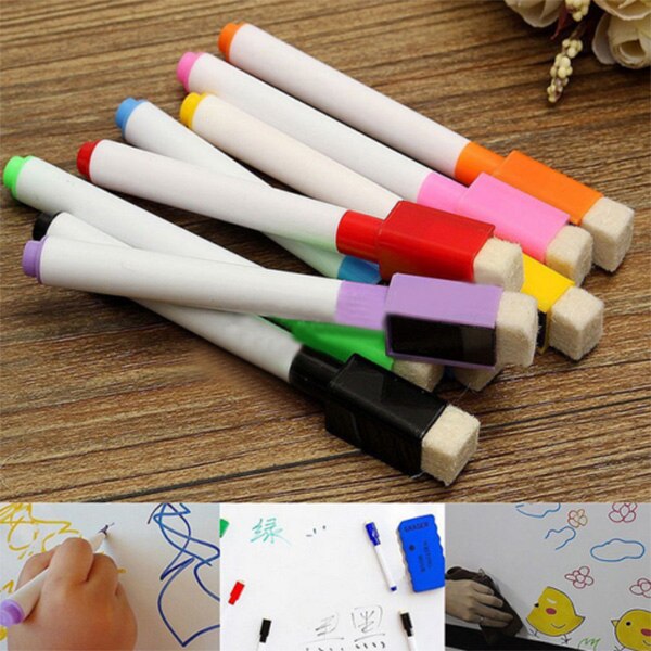 1 Set 8 Colors Whiteboard Markers Magnet with Eras... – Grandado