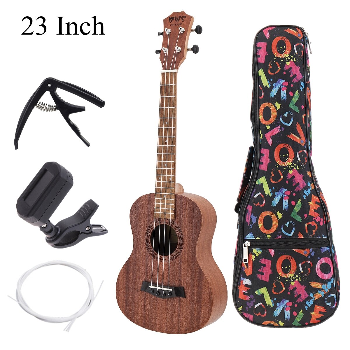 21/23/26 inches Ukulele Soprano Sapele 15 Frets 4 ... – Grandado