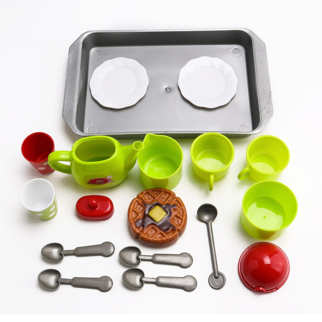 18Pcs Plastic Tea Set Tray Teapot Tea Caddy Cups P... – Grandado