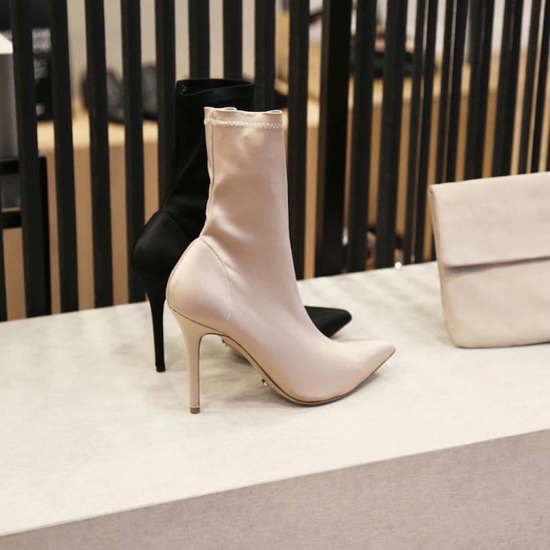 Kvinner støvler europe spiss tå sokker støvletter ... – Grandado