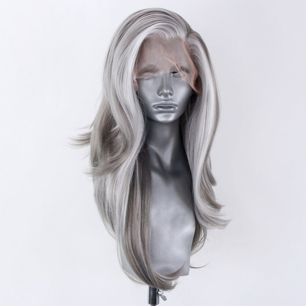 RONGDUOYI Synthetic Lace Front Wig Highlight White... – Vicedeal